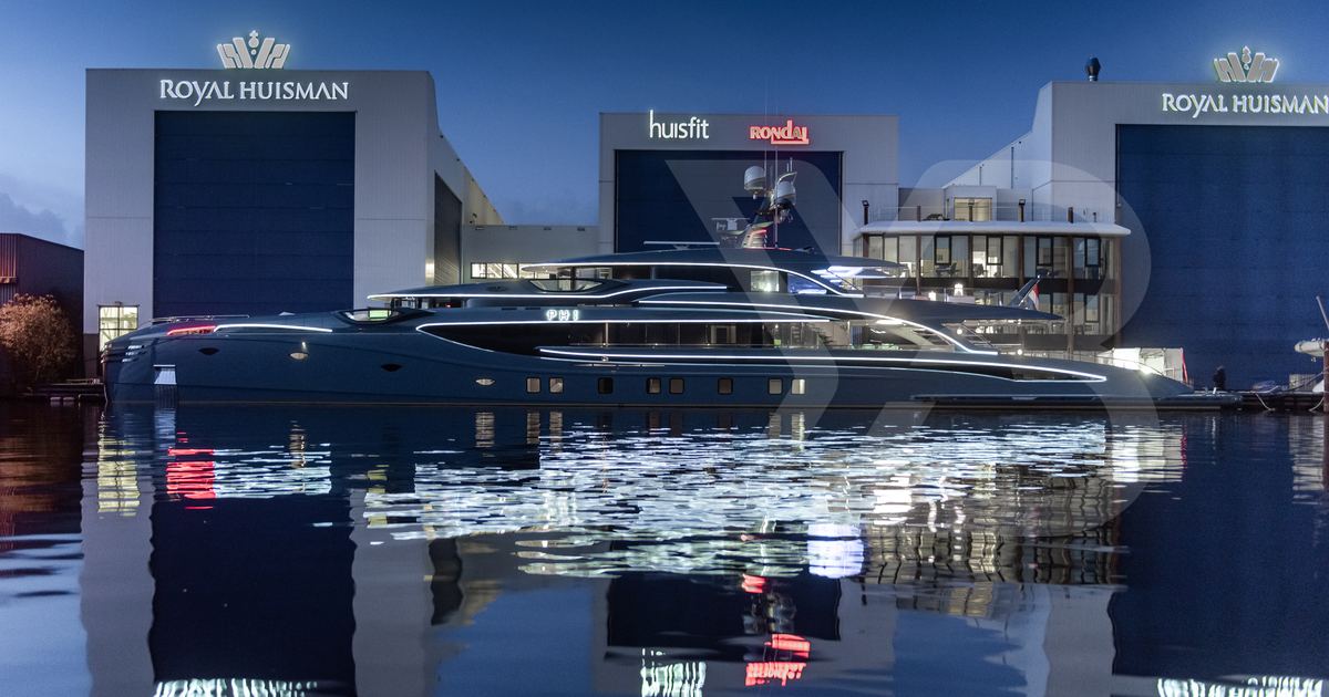 Record-breaking superyacht PHI delivered with laser light display ...