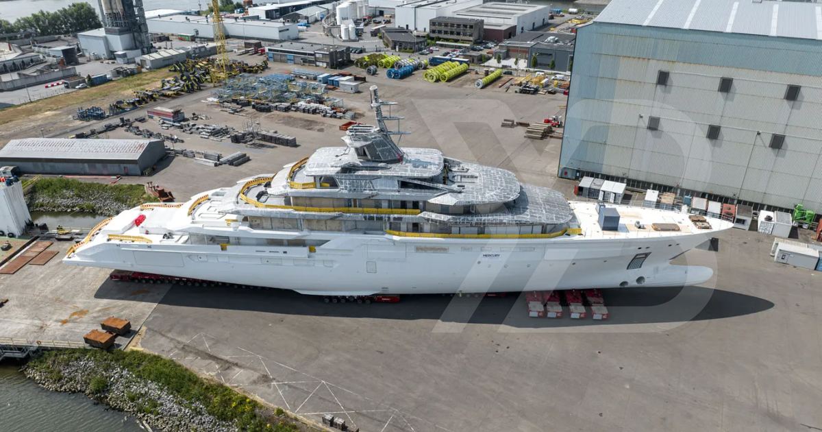 Project Y722: Oceanco's 111m Megayacht Leaves Shed for First Time ...