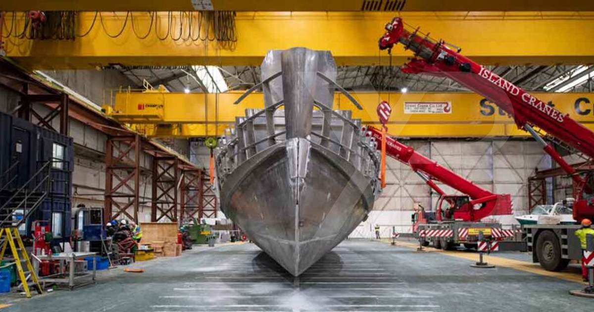 Hull-turn milestone for first Arksen yacht | YachtBuyer
